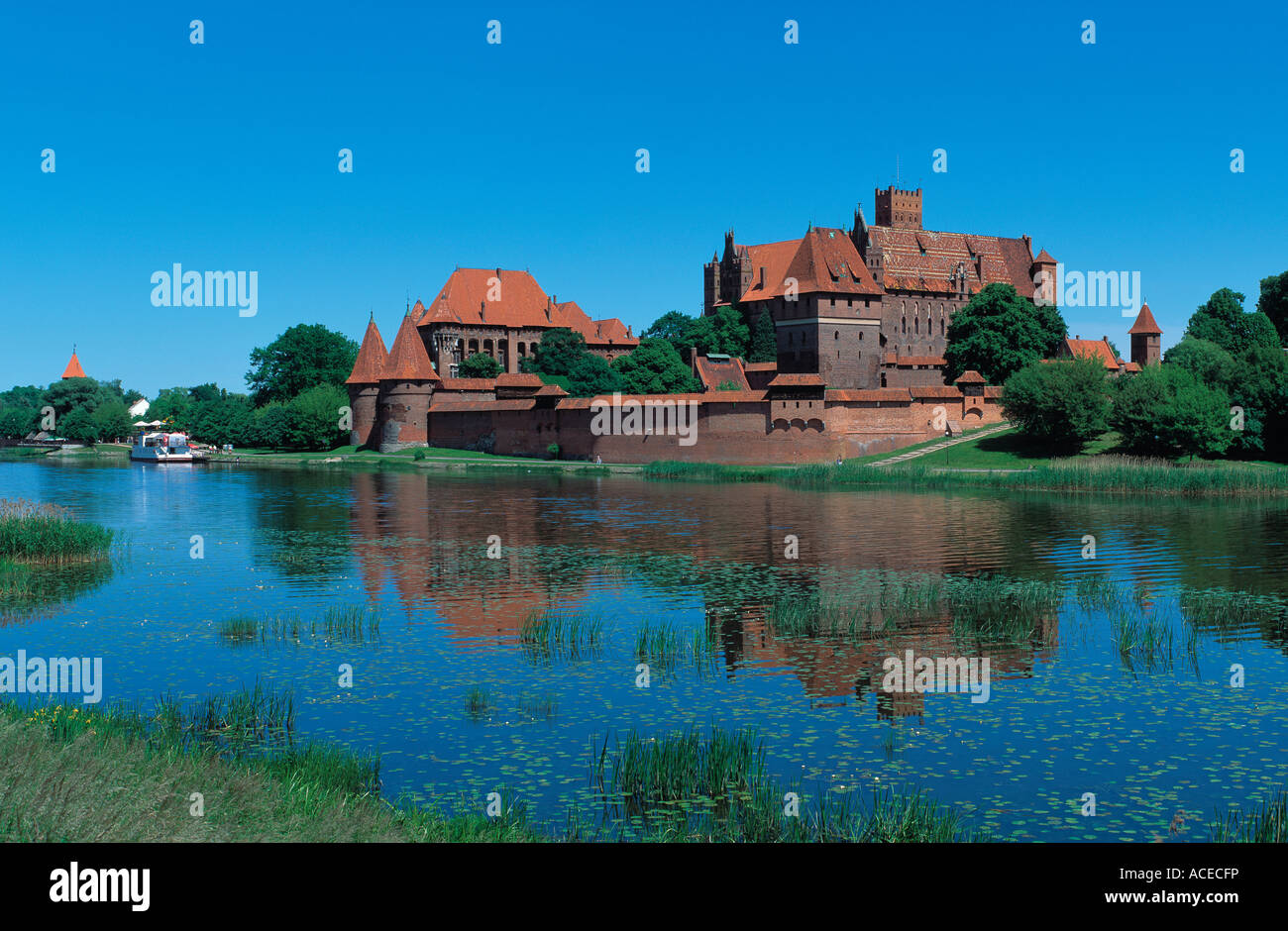 malbork castle overlooking nogot river style gothic seat of teutonic ...