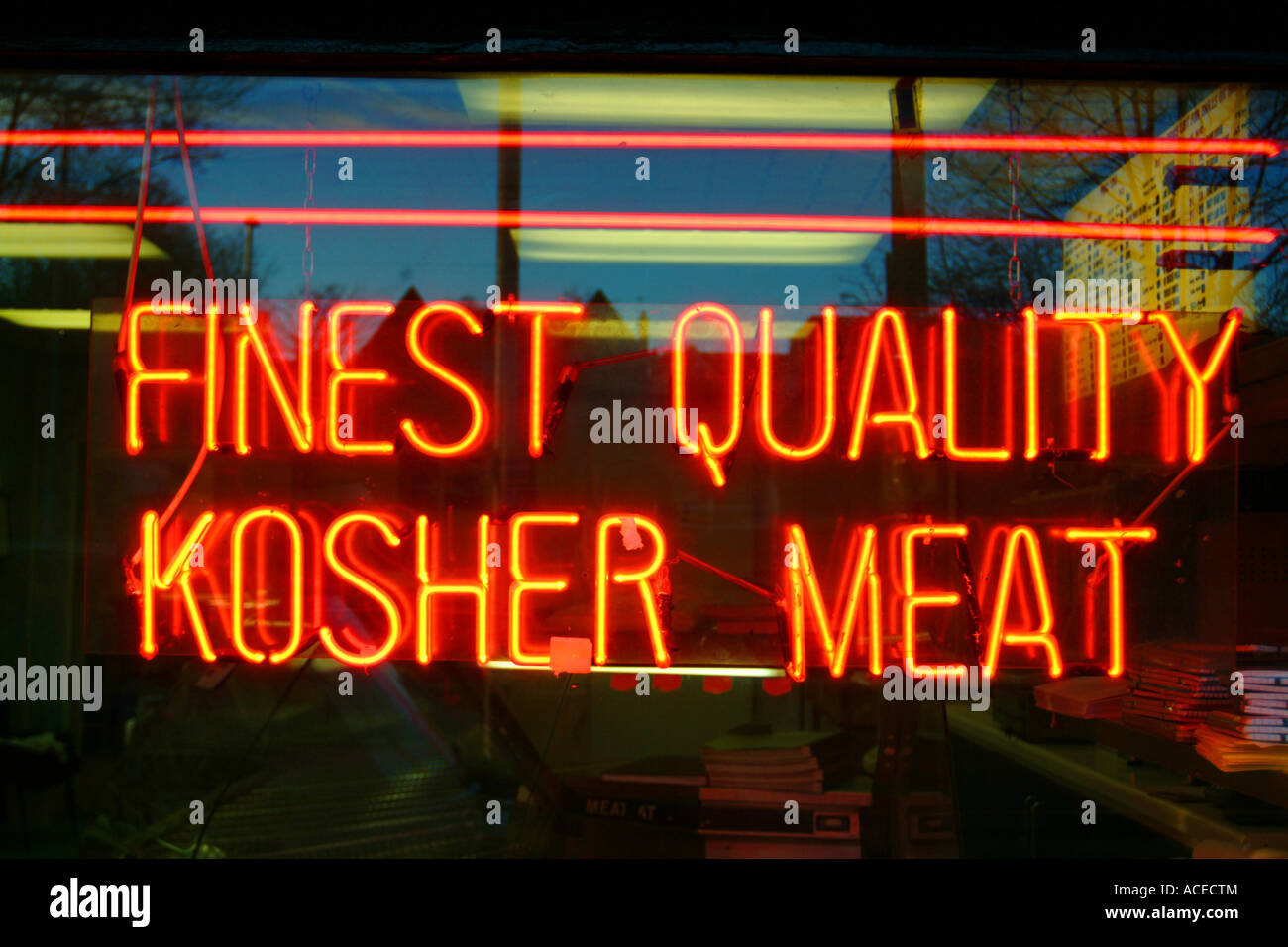 jews jewish butchers manchester finest quality kosher meat neon sign ...