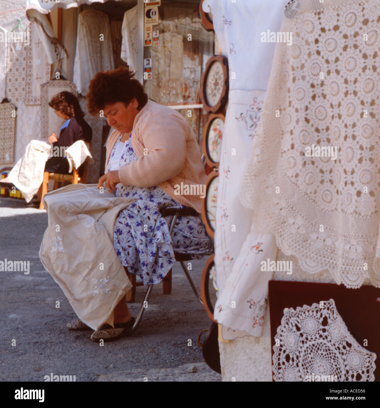 Old woman making lace hi-res stock photography and images - Alamy