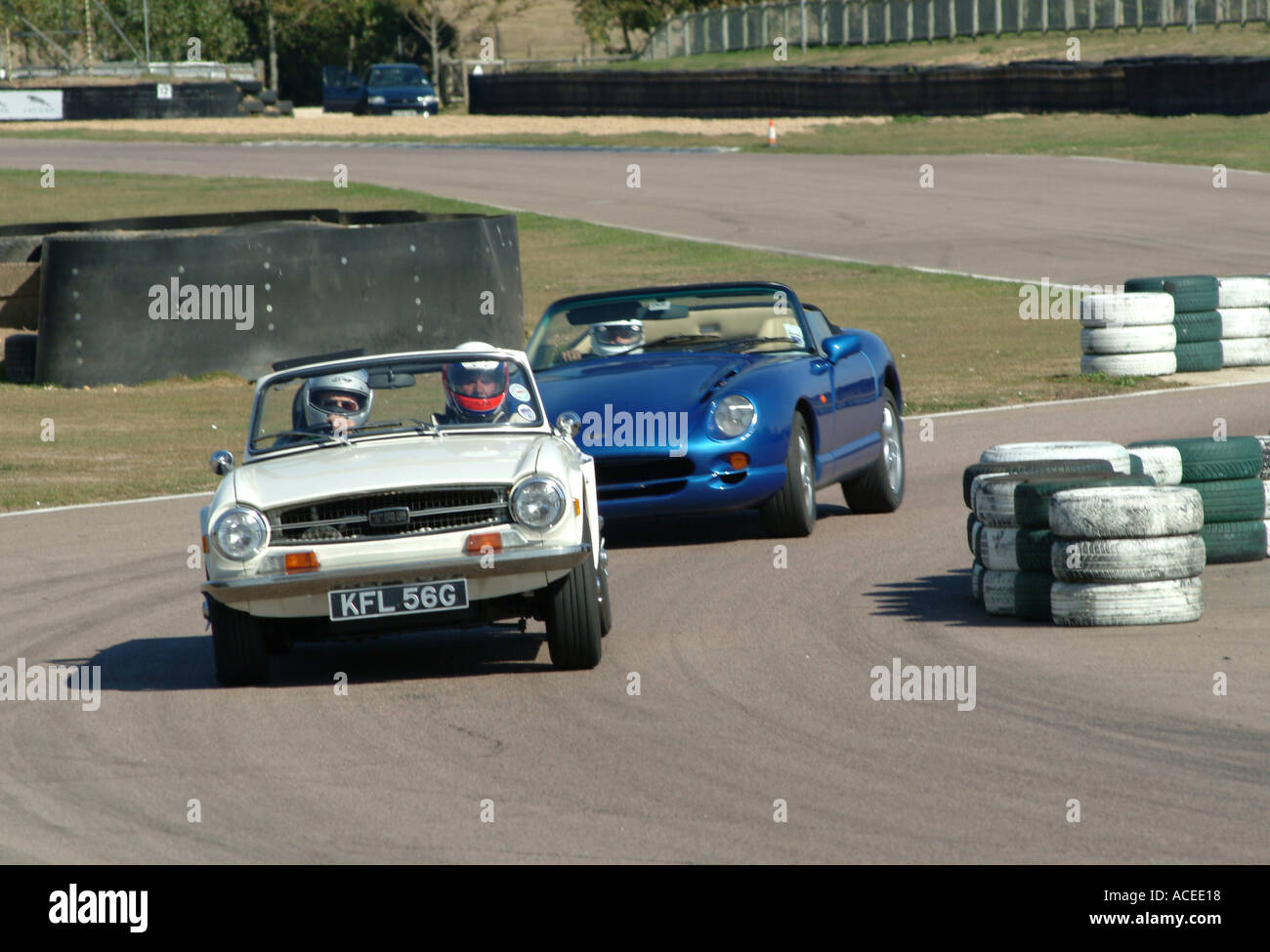 TR6 and TVR Chimera Sports Cars on Track Day at GoodwoodMotor Racing ...