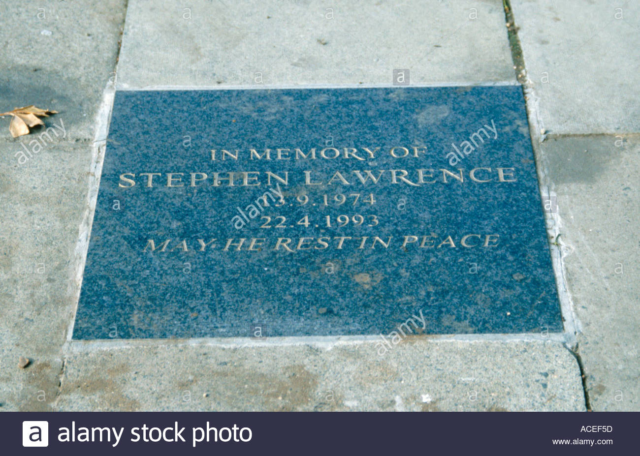 Stephen Lawrence Memorial Stock Photos & Stephen Lawrence Memorial ...