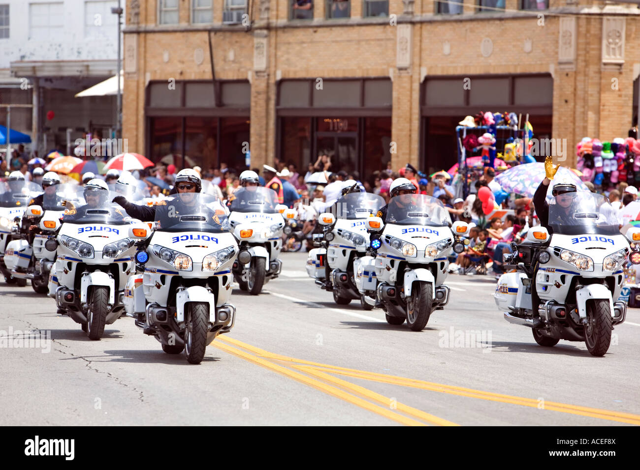 Police on motorcycles Fiesta Parade San Antonio Texas Stock Photo - Alamy