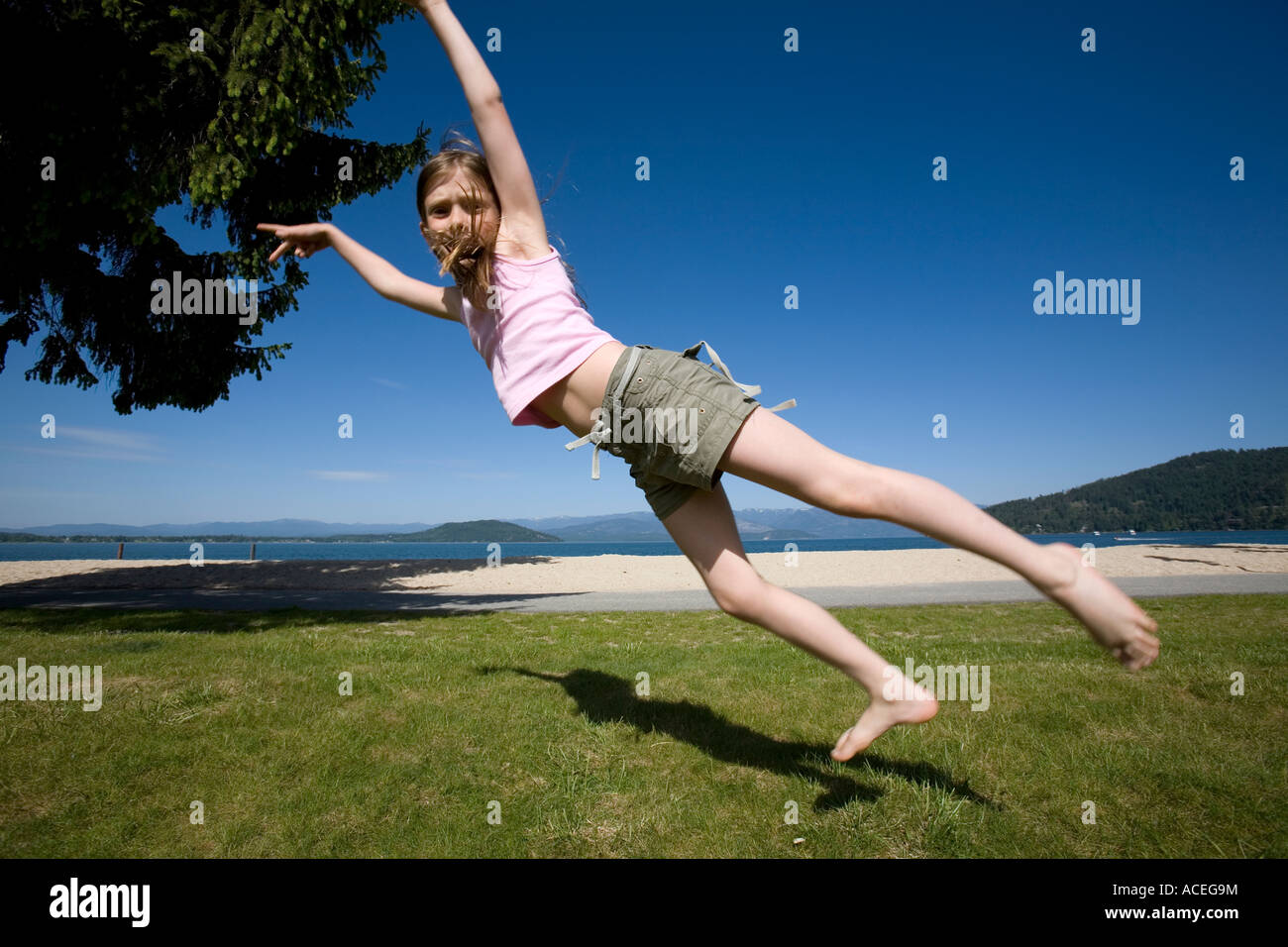 happy girl falling Stock Photo - Alamy
