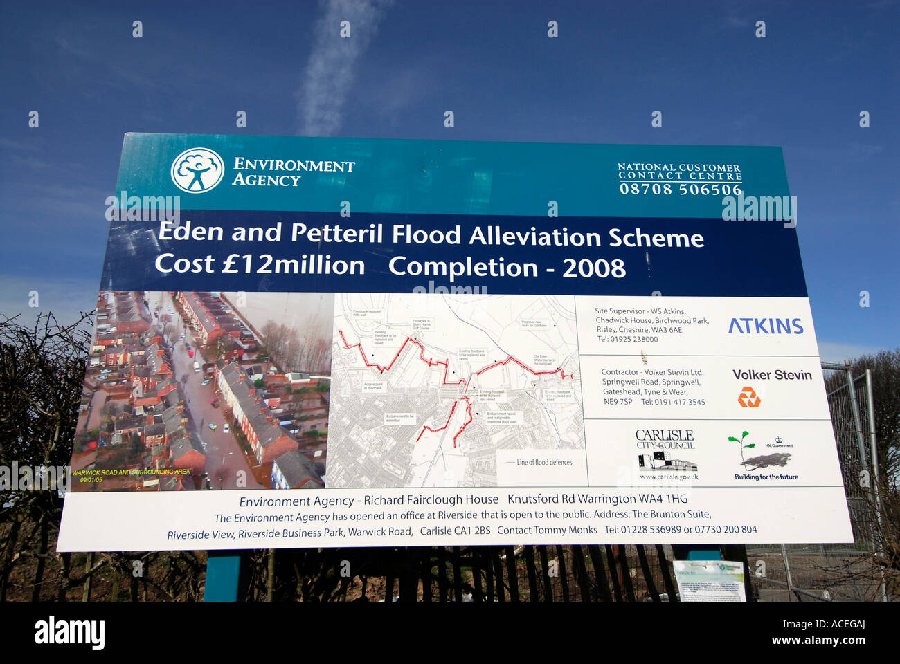 Flood defence work along the river eden hi-res stock photography and ...
