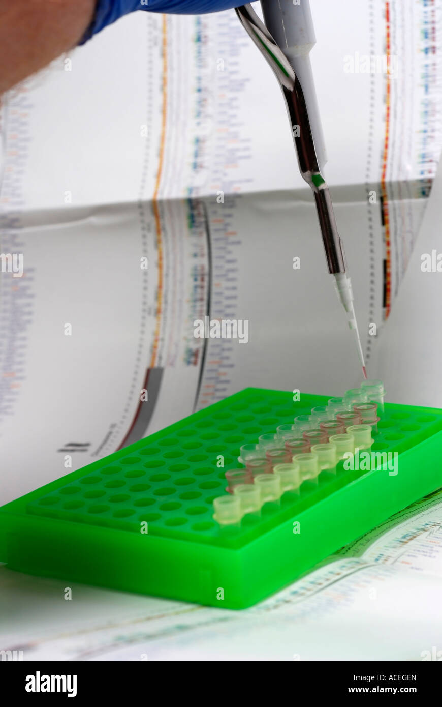 DNA research with graphics charts reference in the background Stock ...