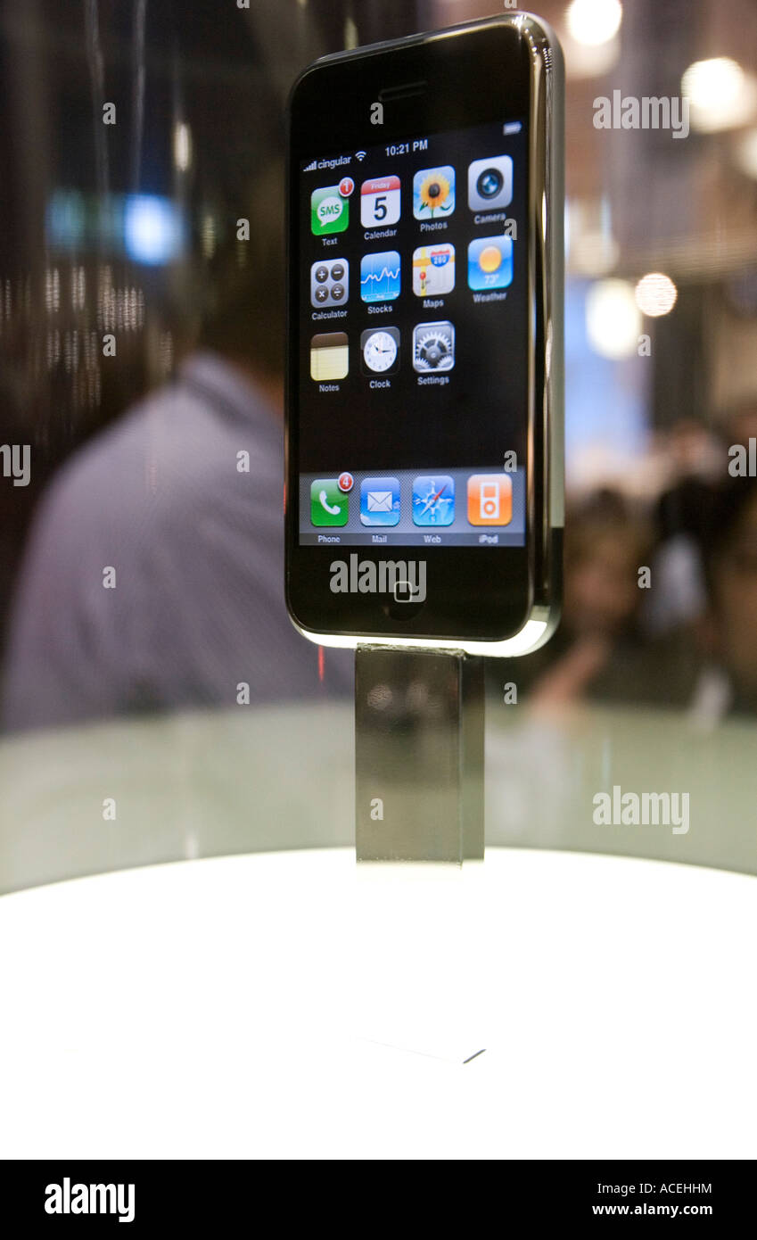 The Apple iPhone on display at the Macworld Expo 2007 Stock Photo - Alamy