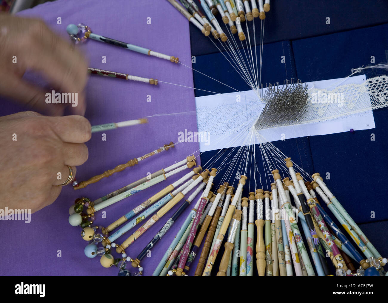 Lace Making in a Norfolk Village Stock Photo - Alamy