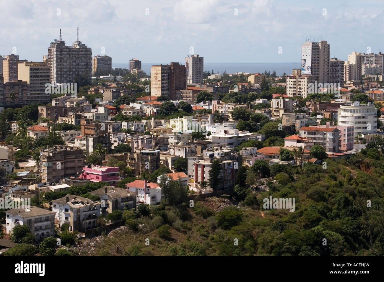 Polana District, to East and Maputo Bay, Maputo, Mozambique, South East ...