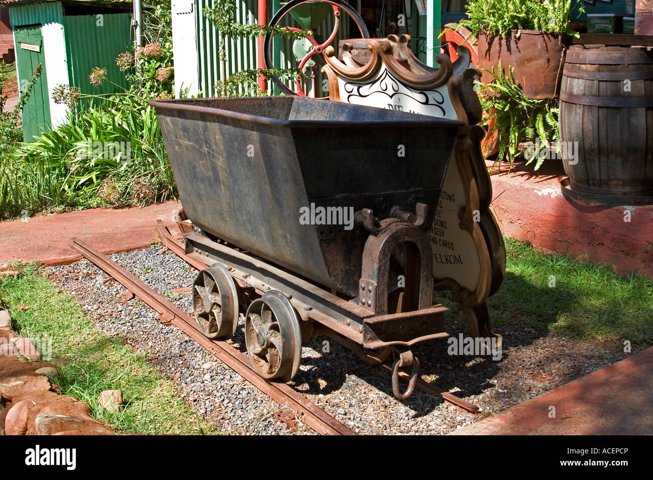 Underground mining wagon or gold ore carrier. Part of living museum ...