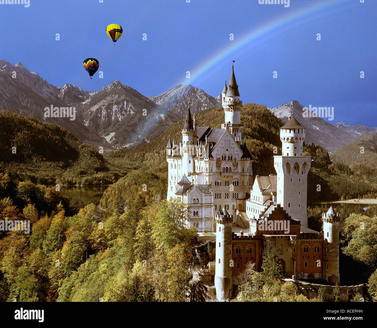 Schloss neuschwanstein aerial hi-res stock photography and images - Alamy