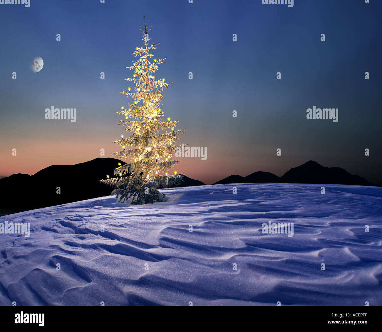 CH - ENGADIN: Alpine Christmas Scene Stock Photo - Alamy