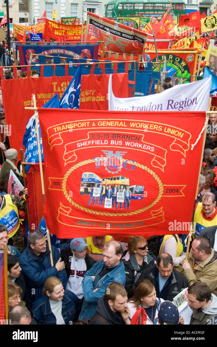 TUC March For Workplace Justice London UK Mayday May 1st 2006 Stock ...