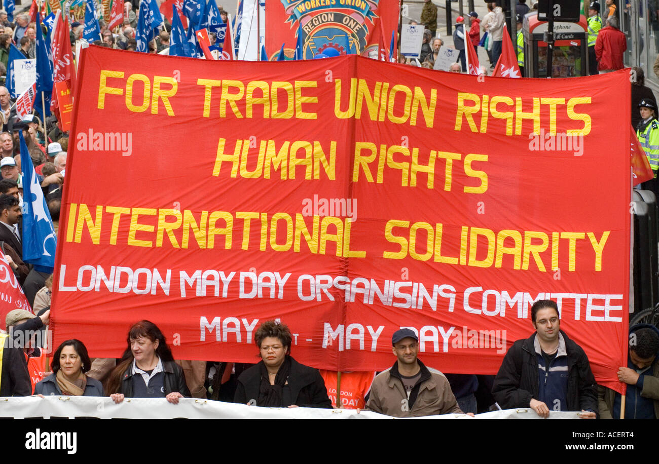 TUC March For Workplace Justice, London, UK. Mayday, May 1st, 2006 ...