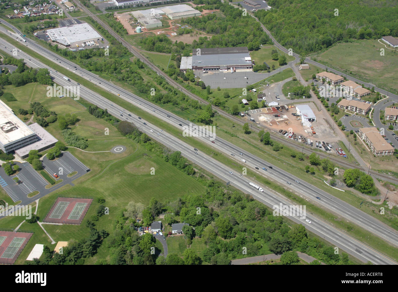 Aerial view of highway in New Jersey Stock Photo - Alamy