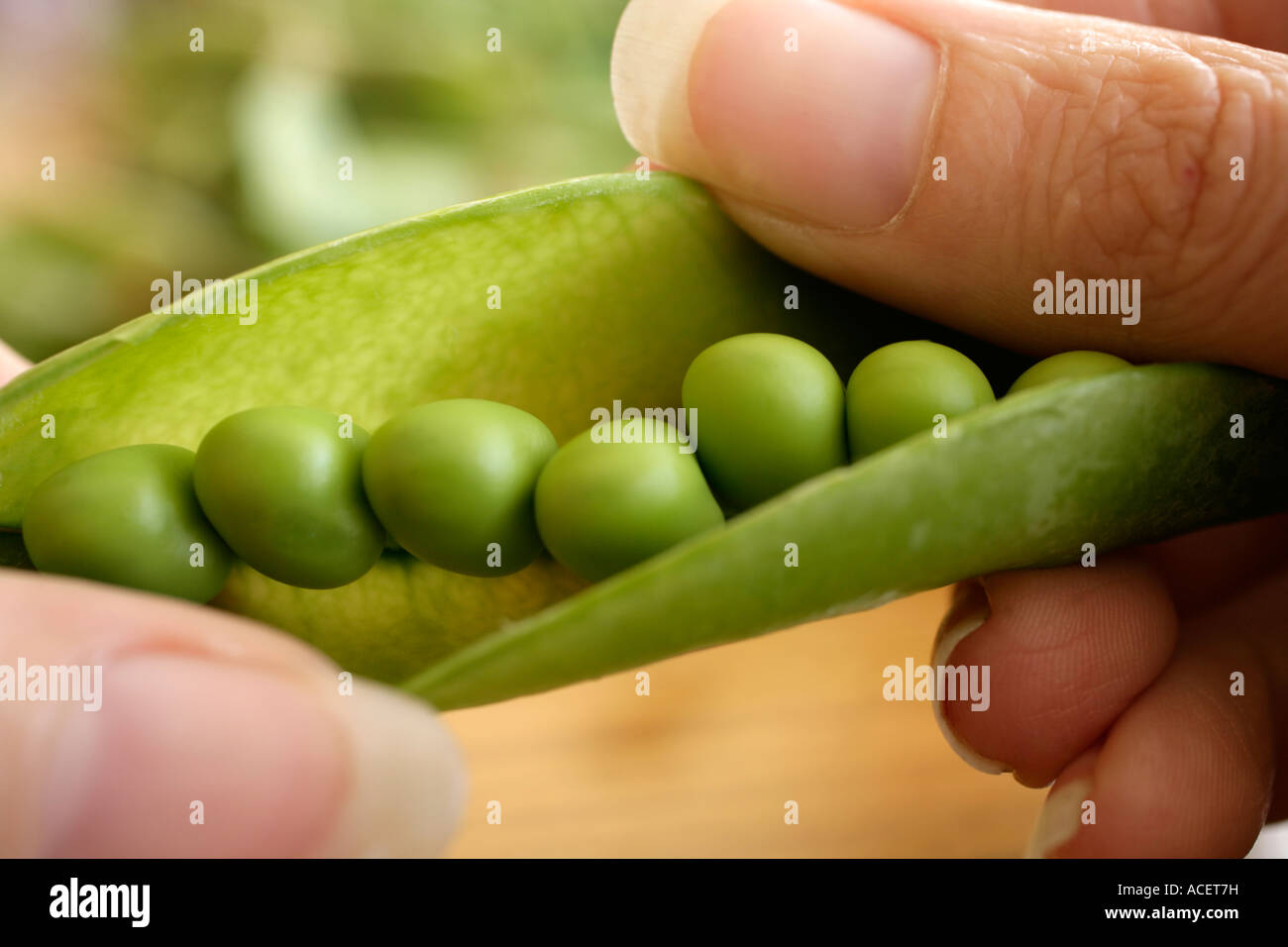 Peas in the pod Stock Photo - Alamy