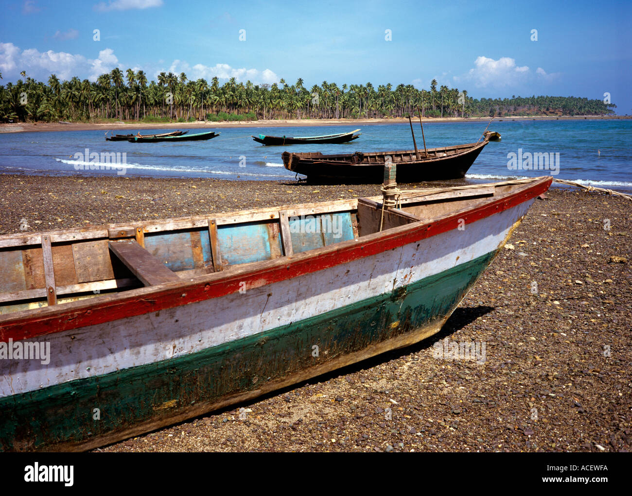India South Andaman Island fishing boats on eastern coast Stock Photo ...