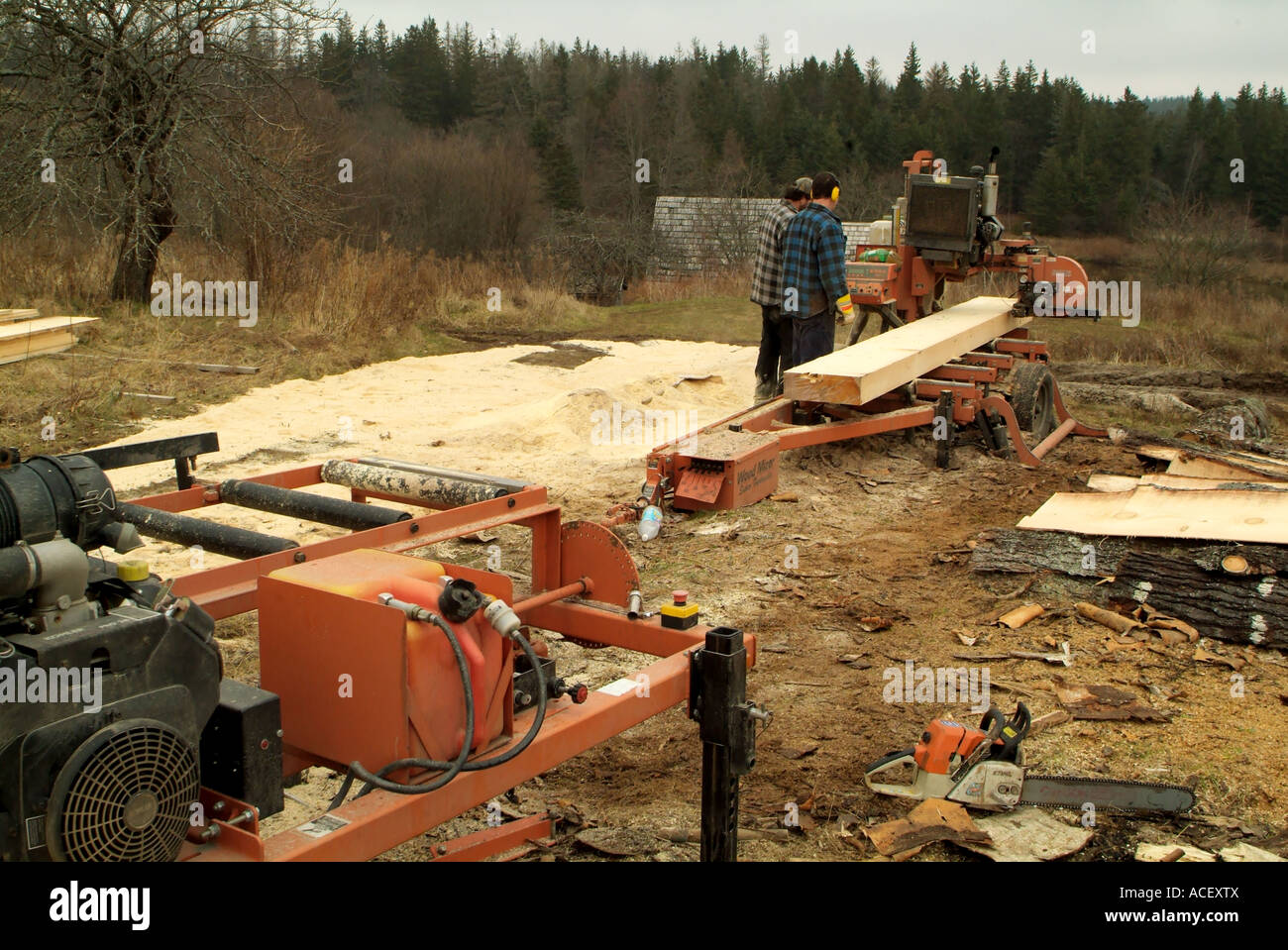 men planing lumber Stock Photo - Alamy