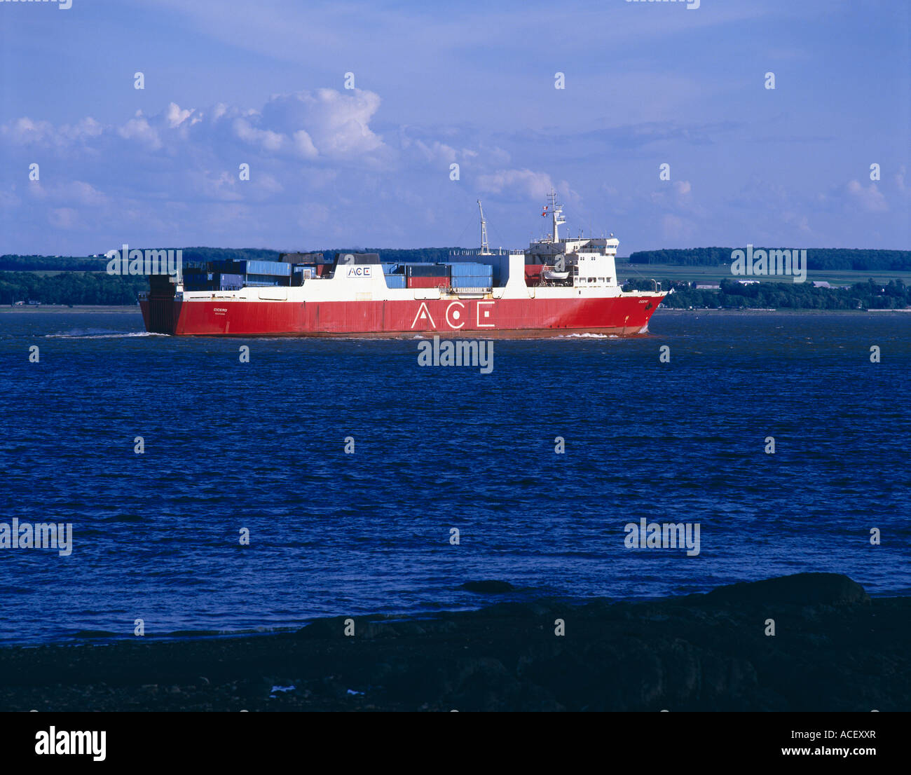 Large red ship containers Stock Photo - Alamy