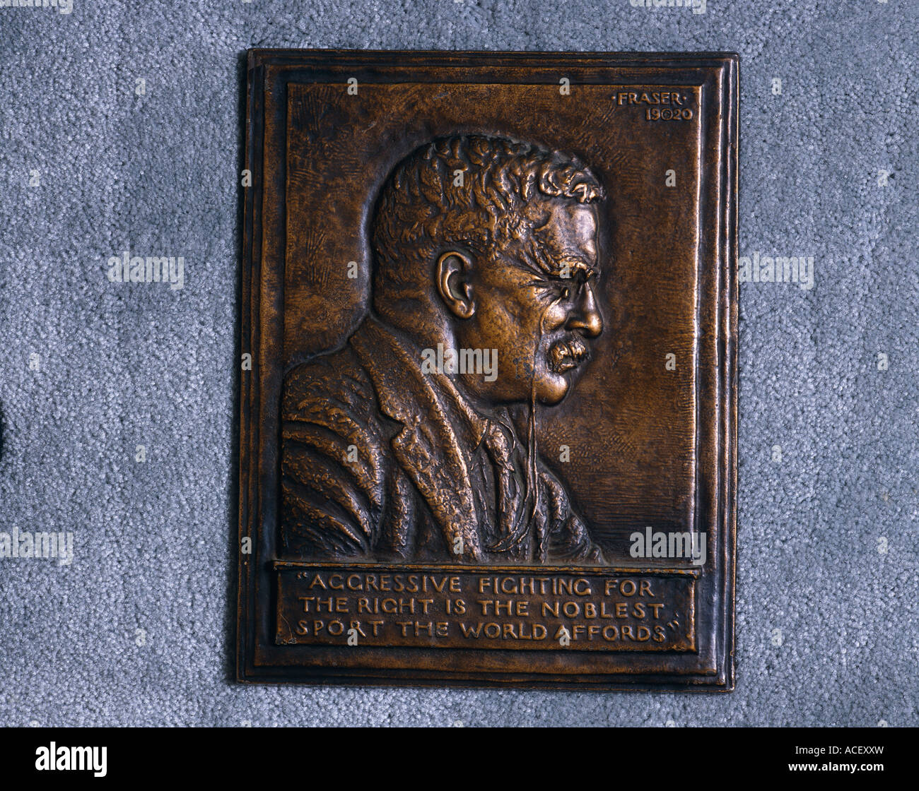 Man profile carving plaque Stock Photo - Alamy