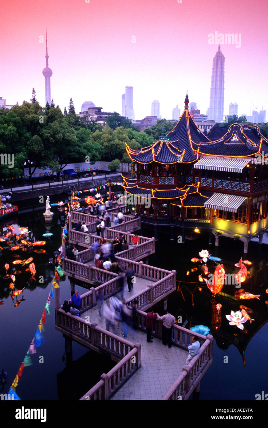 Shanghai Hu Xing Ting Tea House next to Yu Yuan Garden in Old Town ...