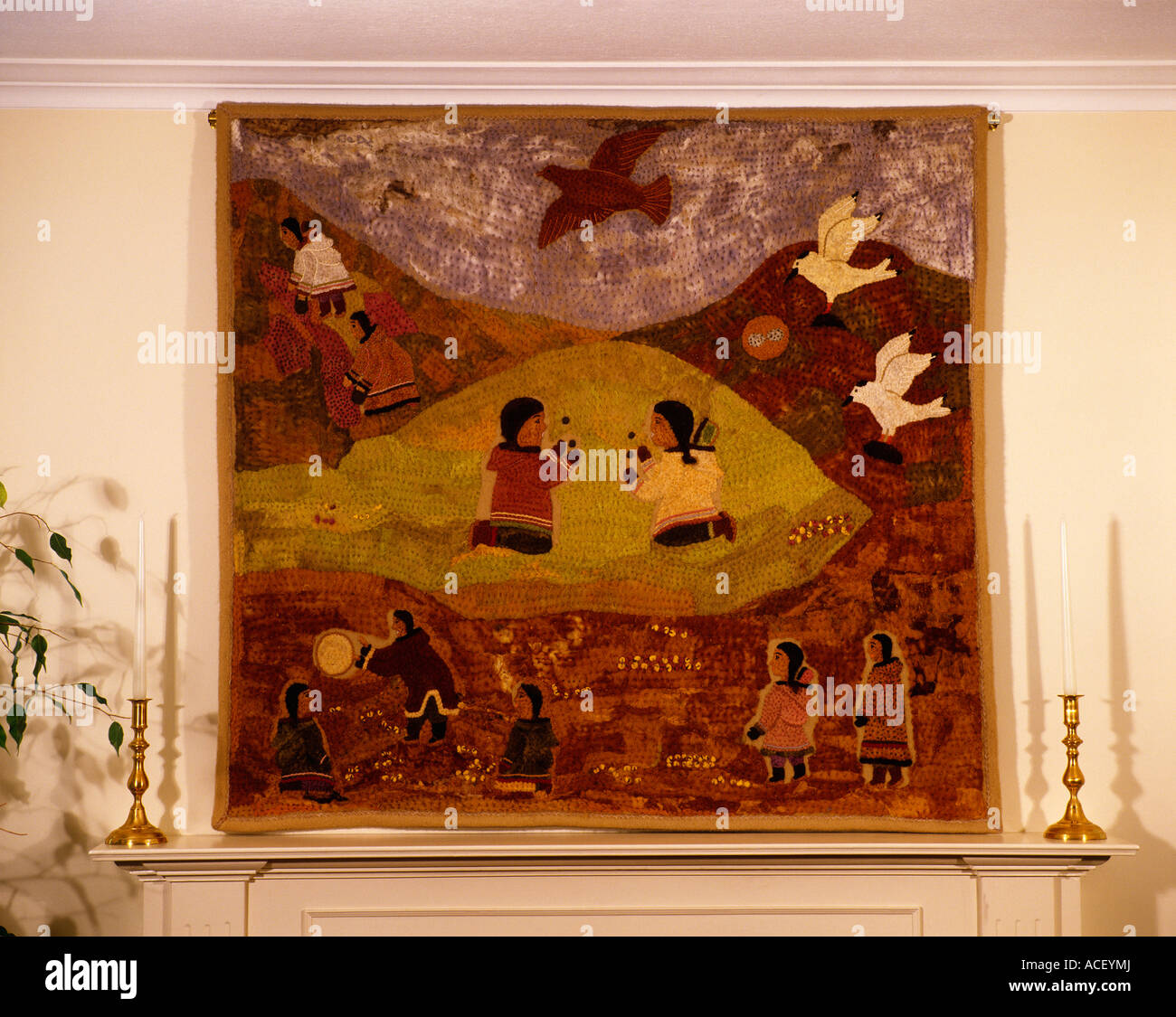 Inuit tapestry art Stock Photo - Alamy