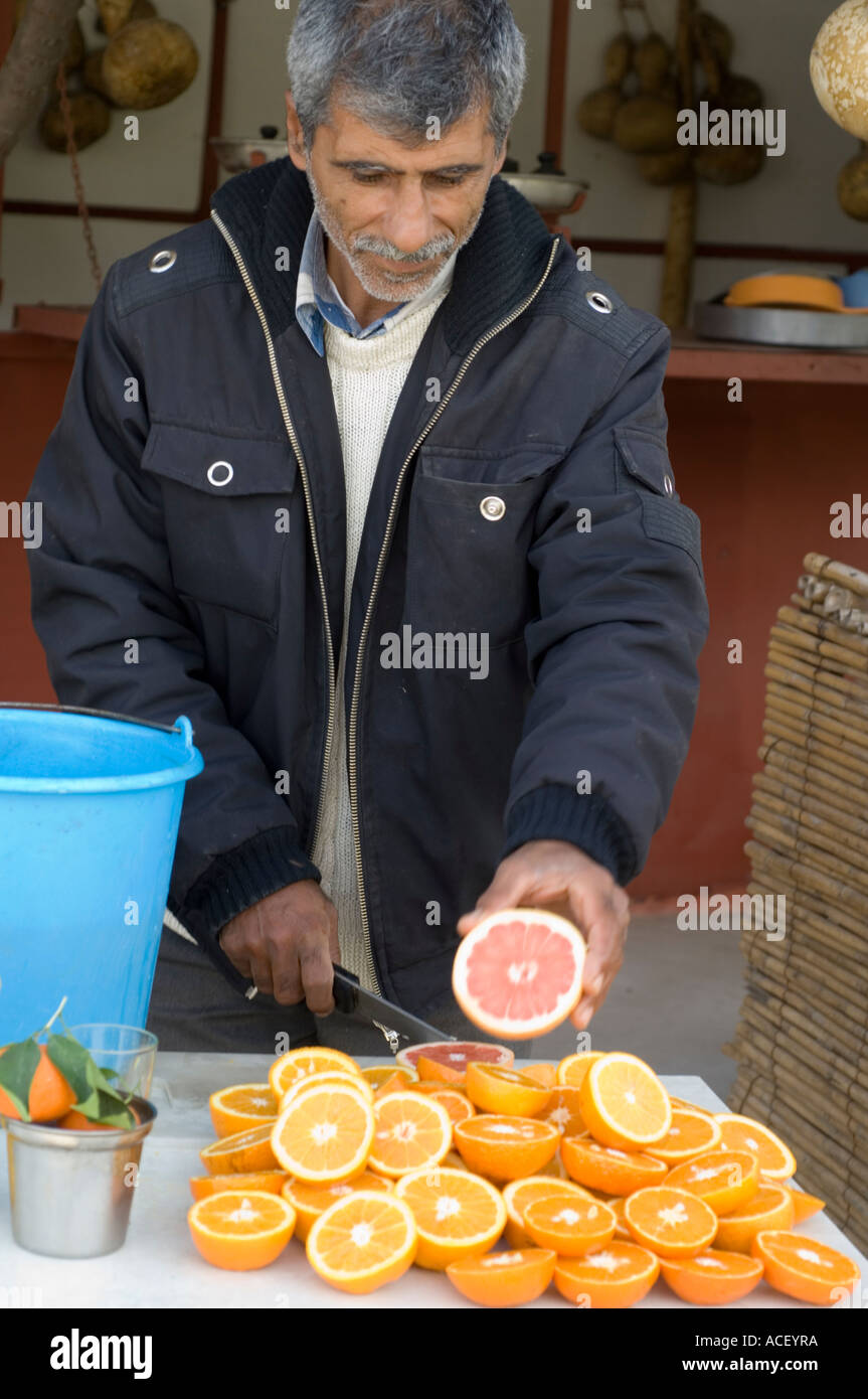 Roadside citrus fruit juice seller, Northern Cyprus, Mediterranean ...