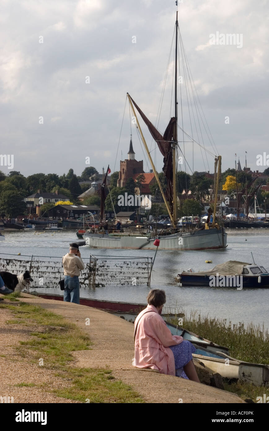 Watching the Sailing at Maldon in Essex Stock Photo - Alamy