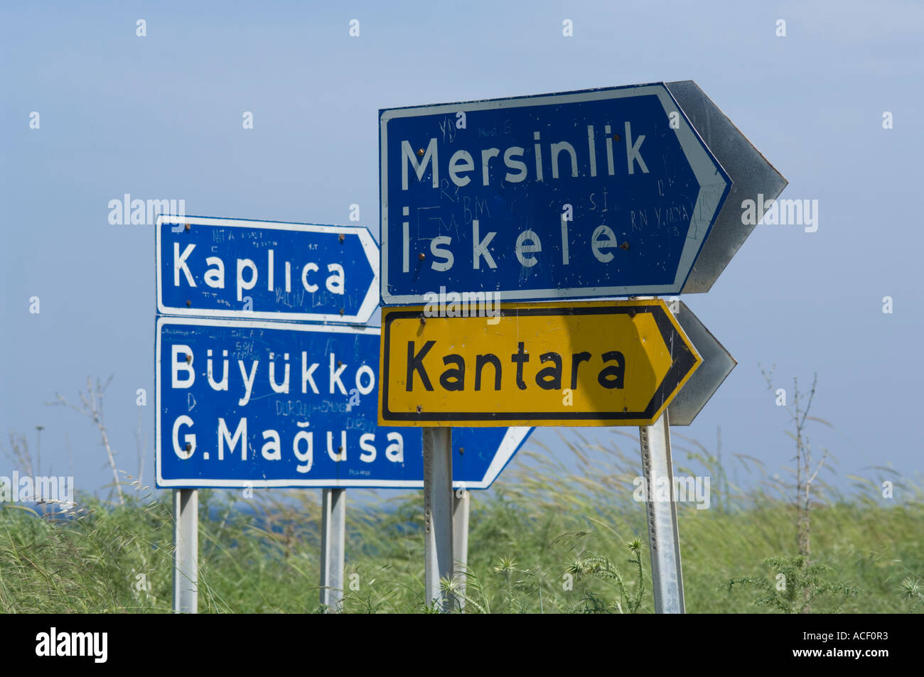 Cyprus road signs hi-res stock photography and images - Alamy