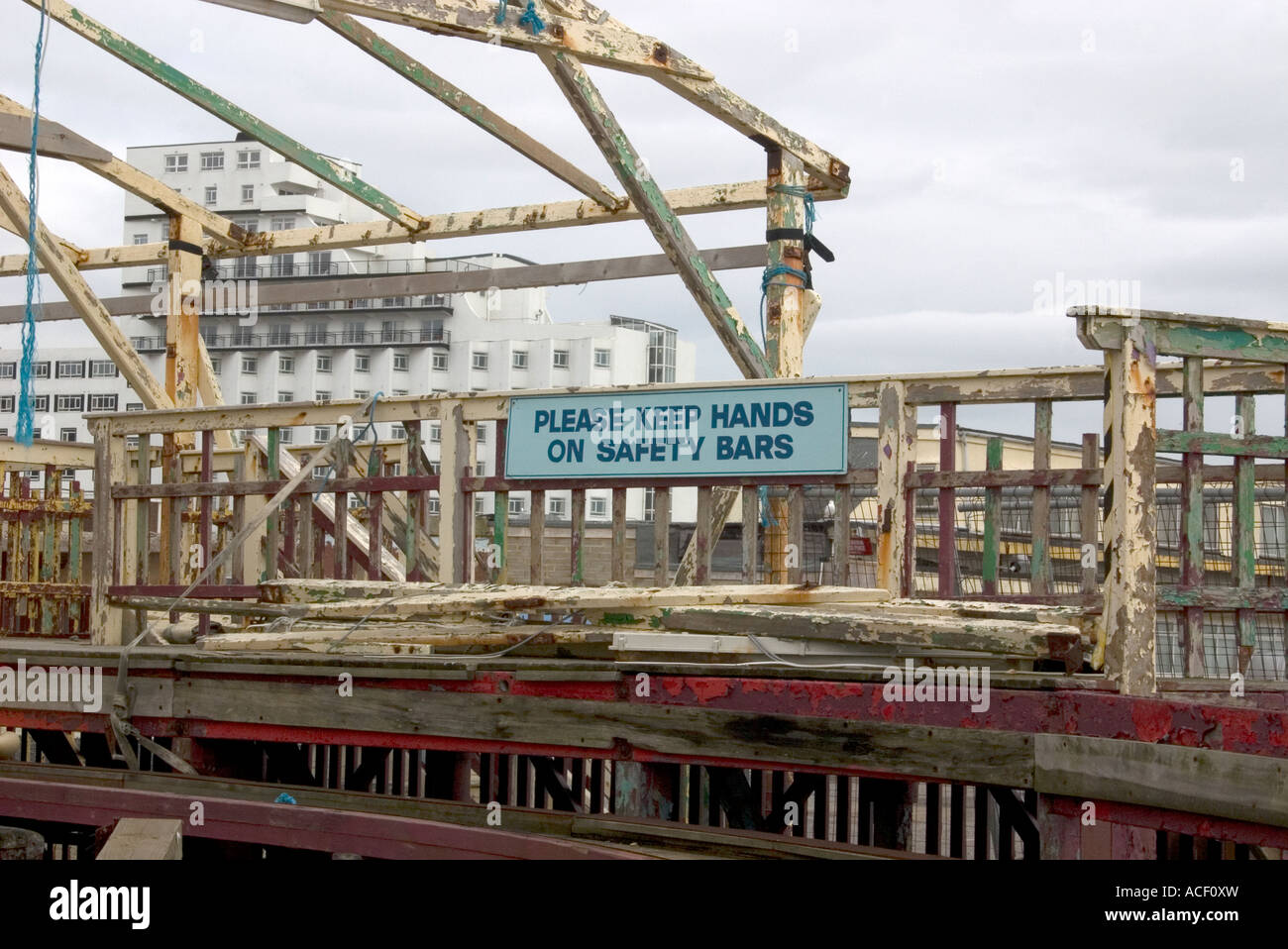 Decaying Seaside Funfair at Folkestone in Kent and Example of Wooden ...