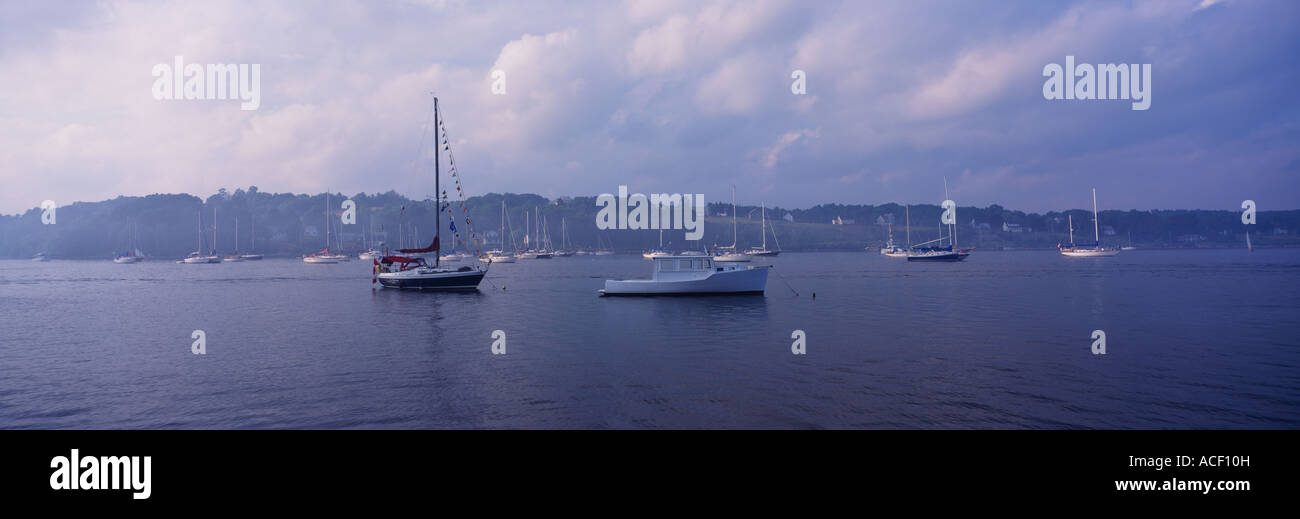 Panorama Boats in cove Stock Photo - Alamy