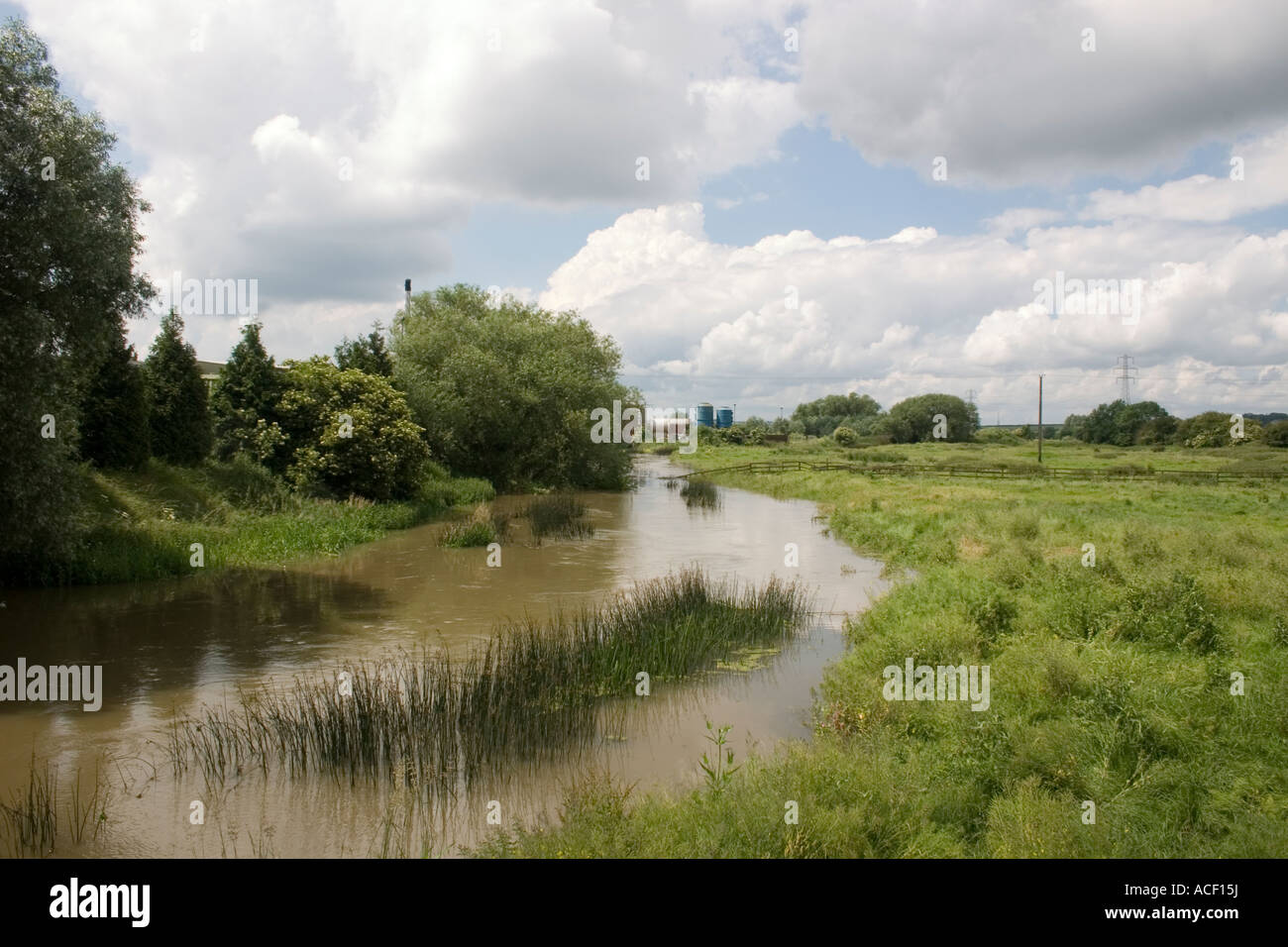Flooding River Nene after Heavy rain nr Rushden Stock Photo - Alamy