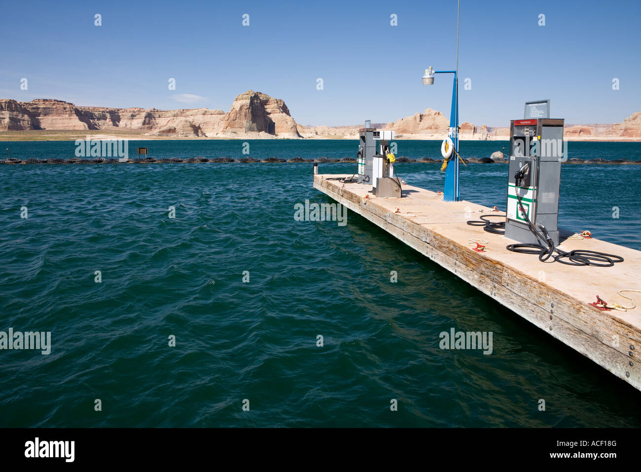 Gas station on the lake Stock Photo - Alamy
