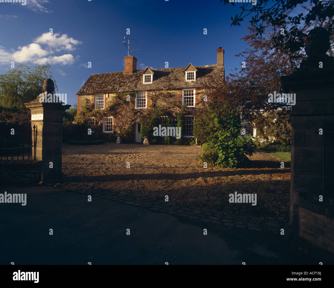 Large house gate post Stock Photo - Alamy