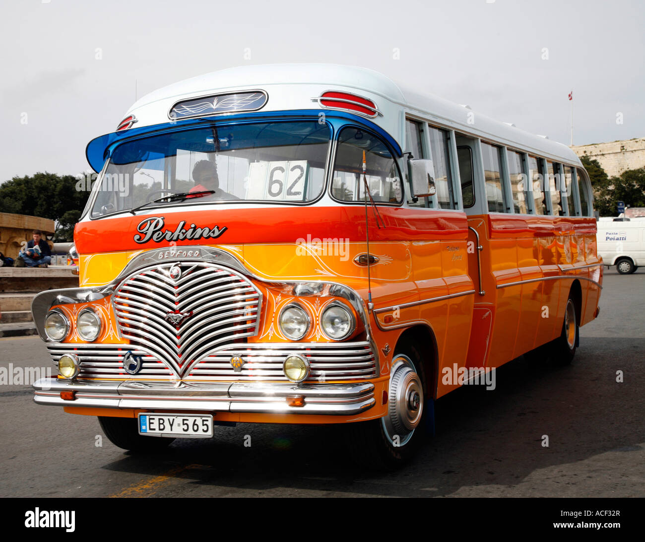 Yellow bus Malta Stock Photo - Alamy
