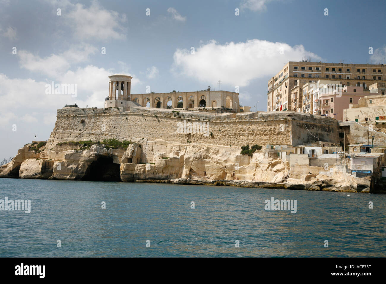 Fortifications of Valletta viewed from Marsamxett Harbour, Valletta ...