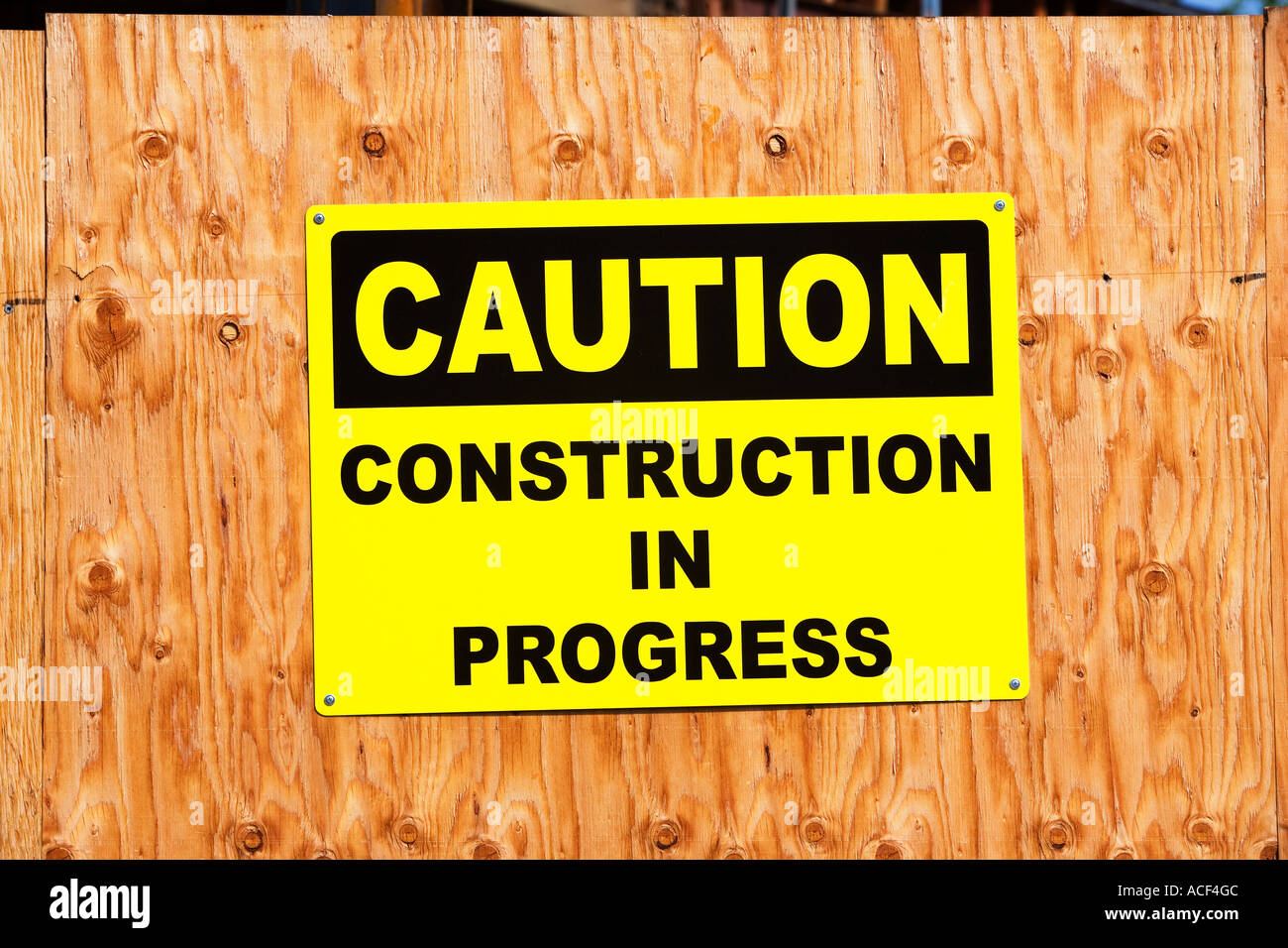 CAUTION, CONSTRUCTION SIGN, SIGN, BEWARE, DANGER, PROGRESS Stock Photo ...