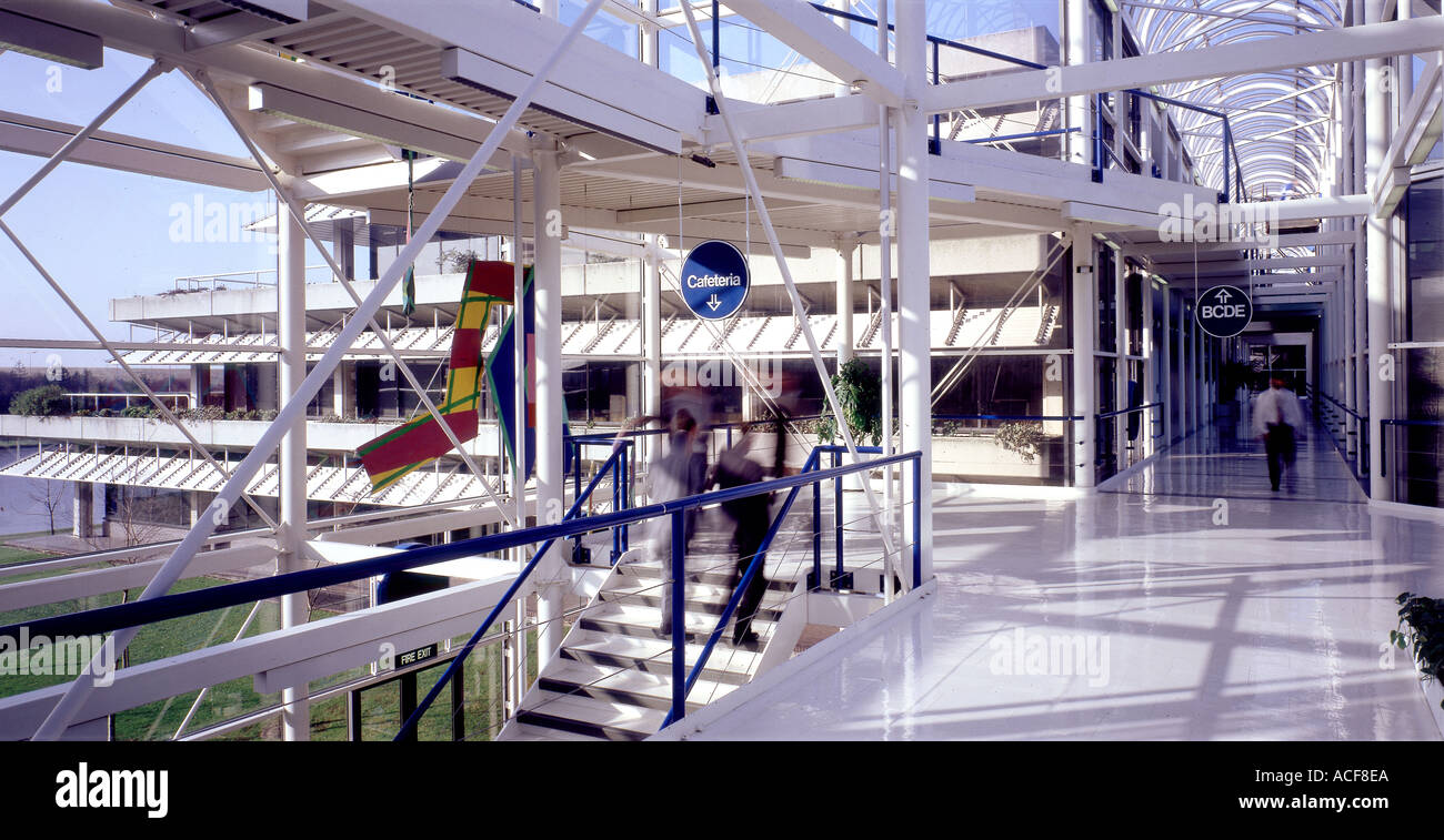 The Street first floor walkway IBM headquarters England Stock Photo - Alamy