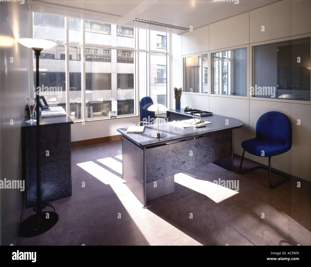 Interior of showcase office in London with new office furniture Stock ...