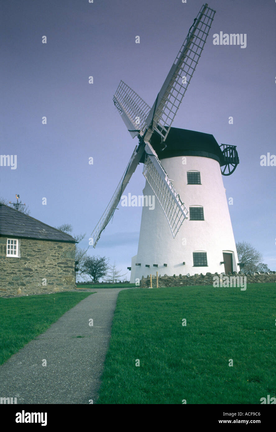 Windmill Llynon Llanddeusant Anglesey Wales Stock Photo - Alamy