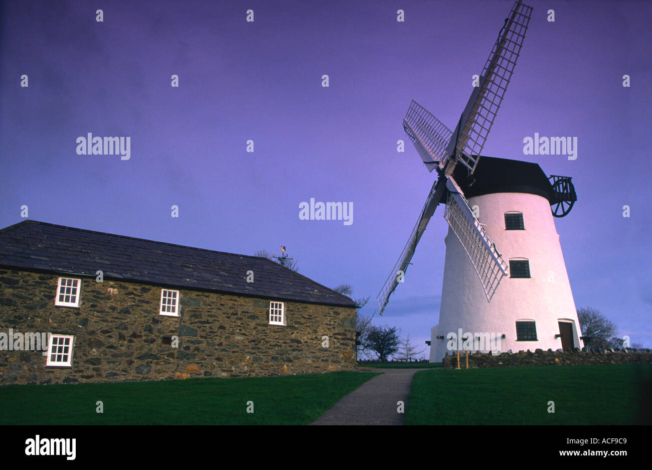Windmill Llynon Llanddeusant Anglesey Wales Stock Photo - Alamy