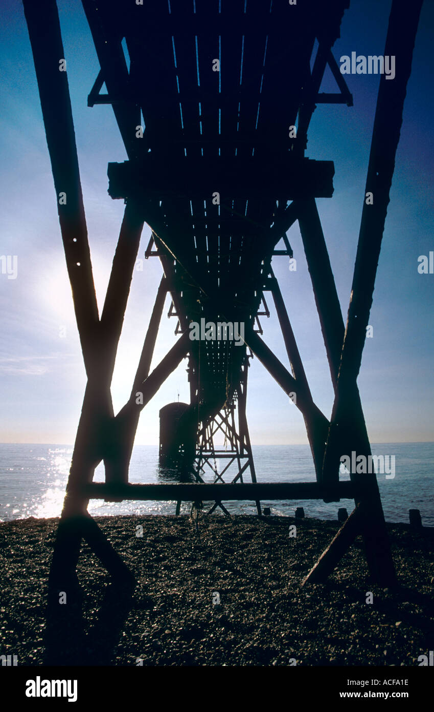 Silhouette of Selsey lifeboat ramp West Sussex England UK Europe Stock ...