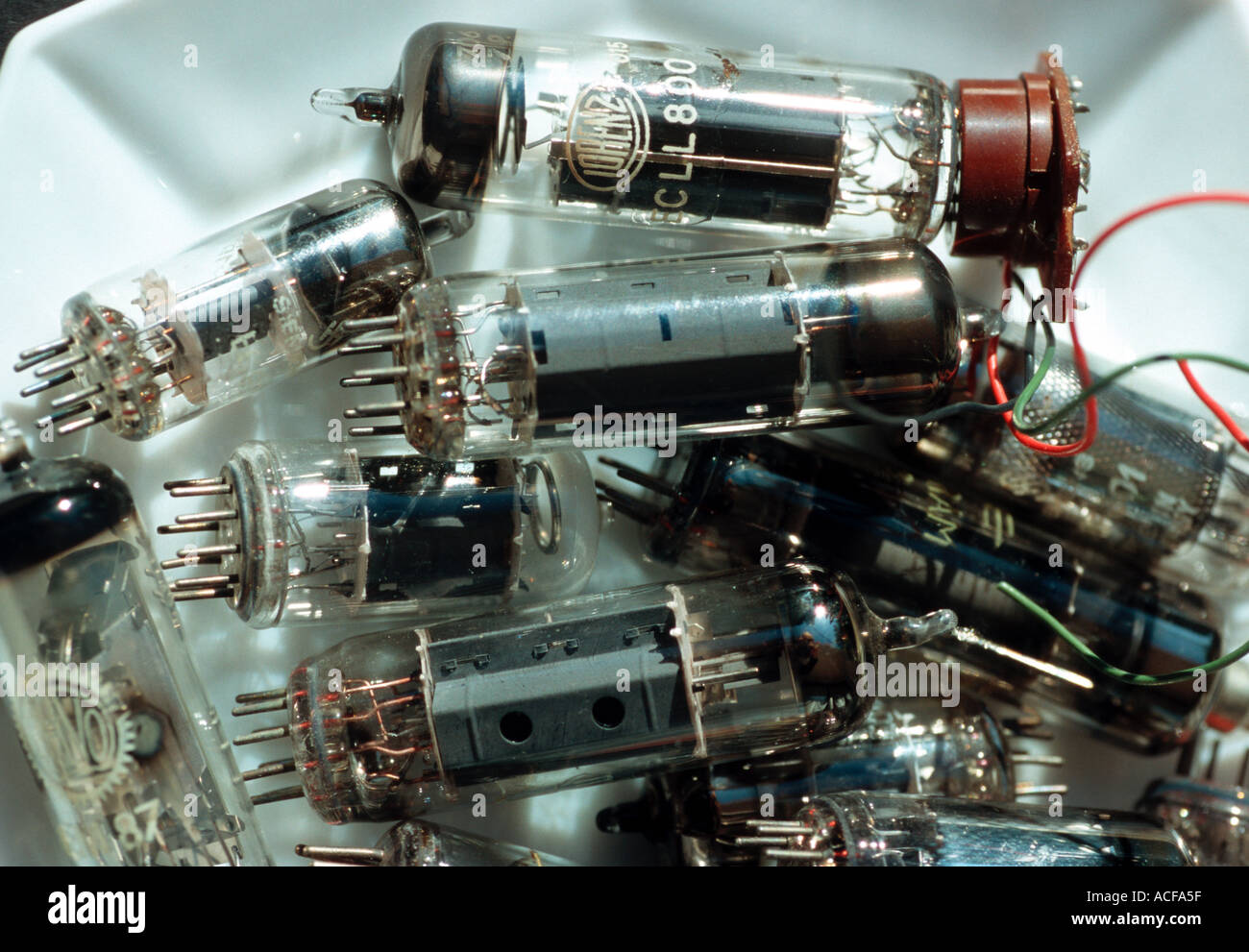 old fashioned Electronic valves Stock Photo - Alamy