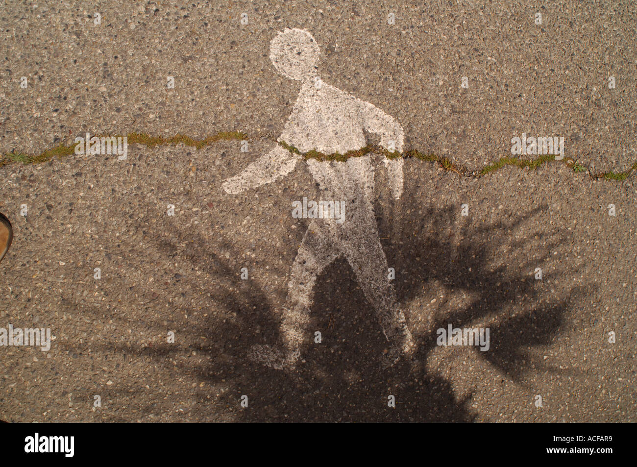 Pavement sign man walking crack hi-res stock photography and images - Alamy
