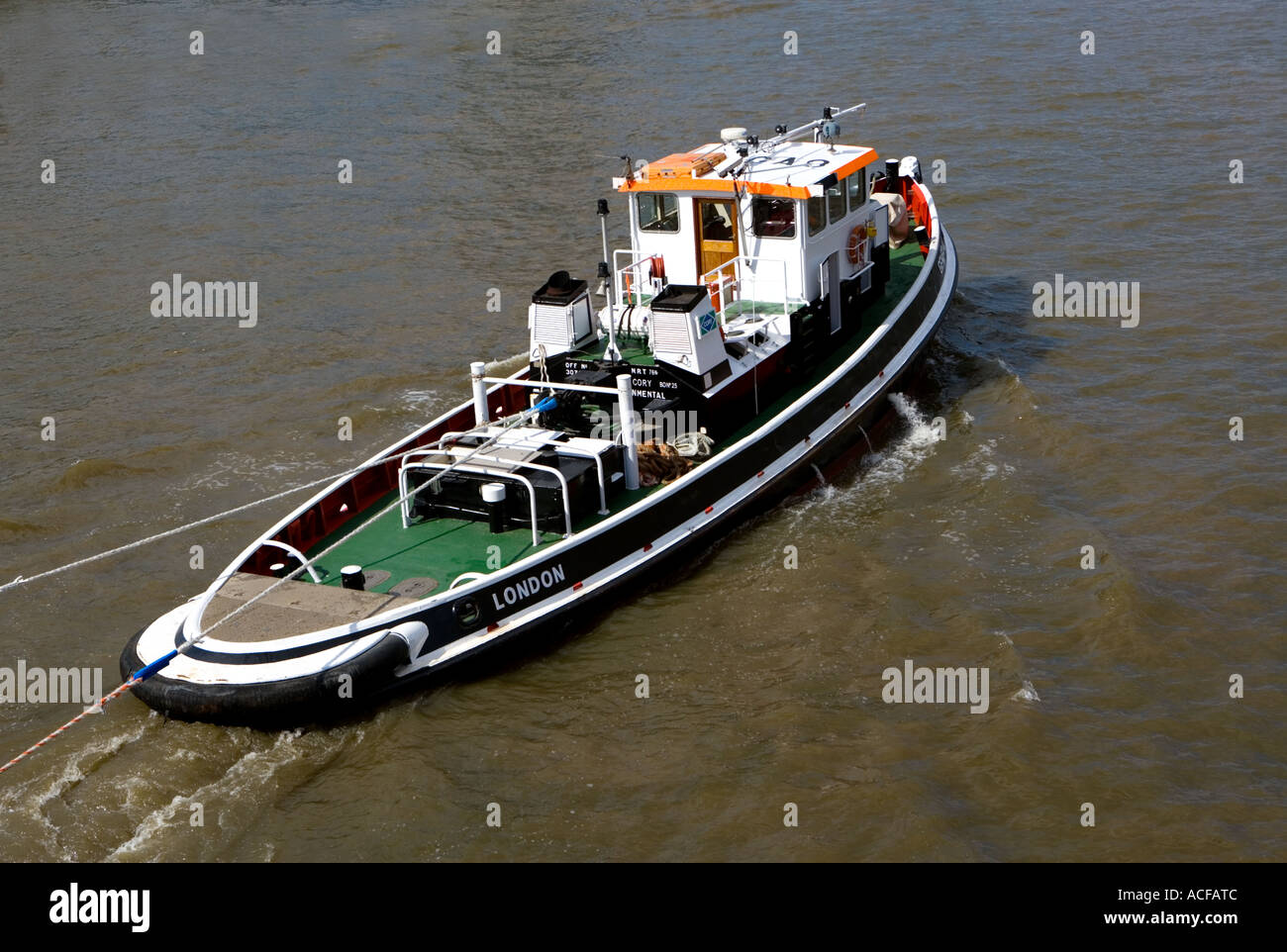 Cory Environmental Services' Tug-boat, Thames, London Stock Photo - Alamy