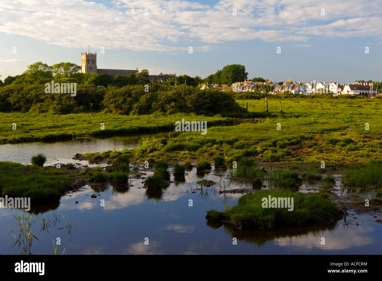 The Stour Estuary at Christchurch Dorset England UK at dusk with the ...