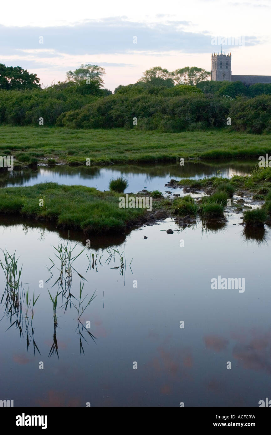 The Stour Estuary at Christchurch Dorset England UK at dusk with the ...
