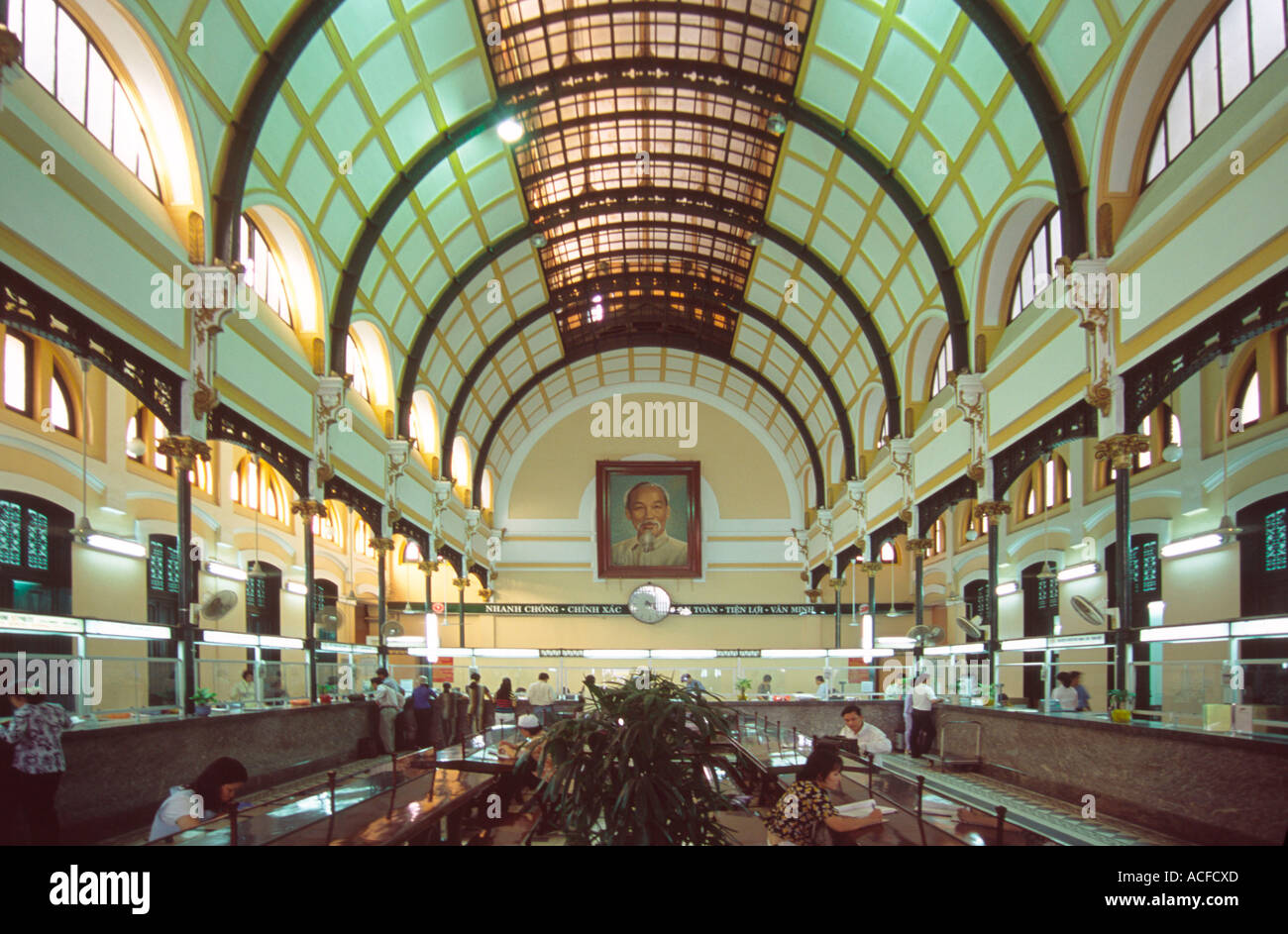 VNM Vietnam Saigon Ho Chi Minh city post office interieur Stock Photo ...