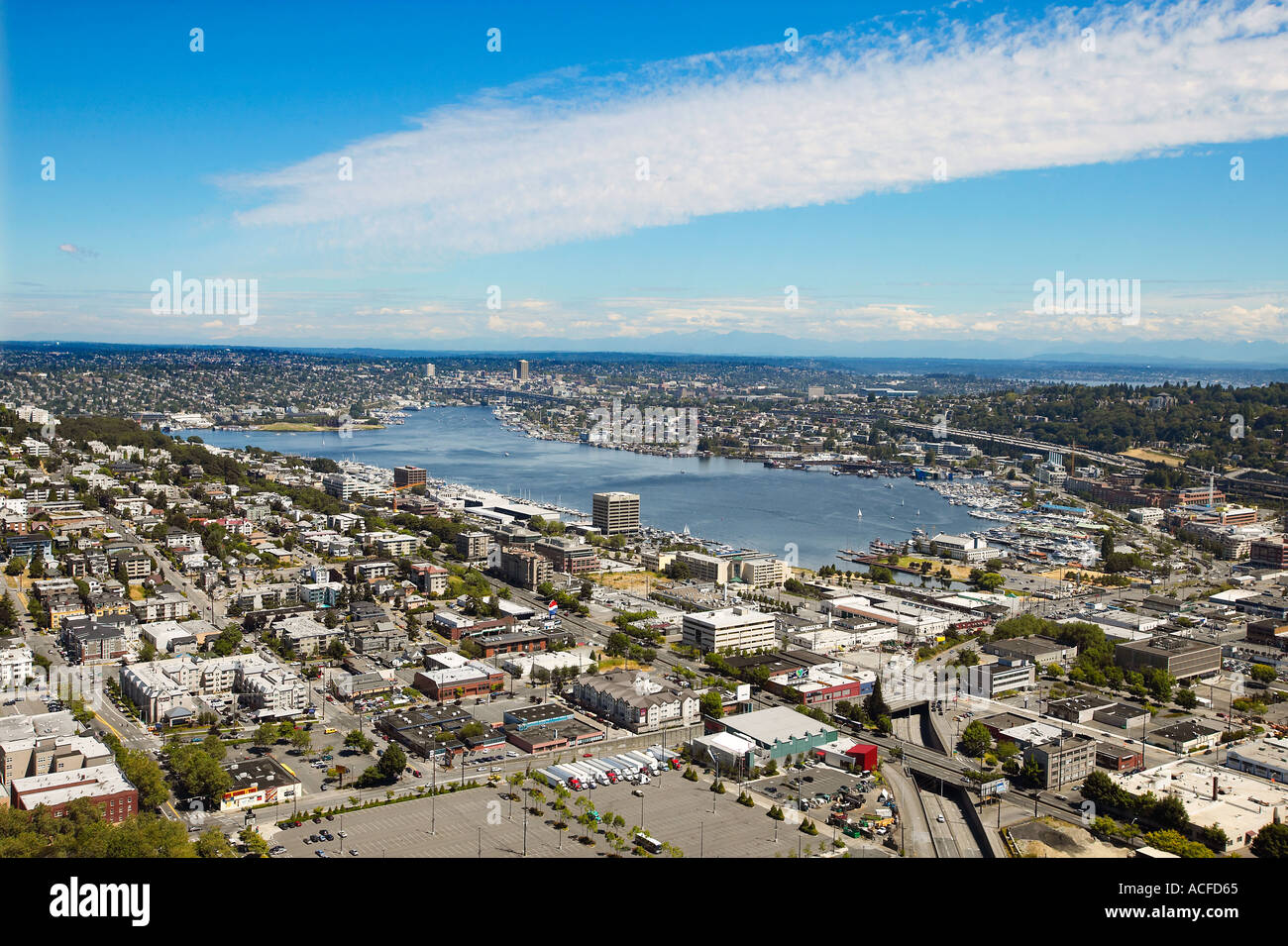View North from Space Needle Seattle Washington United States Stock ...