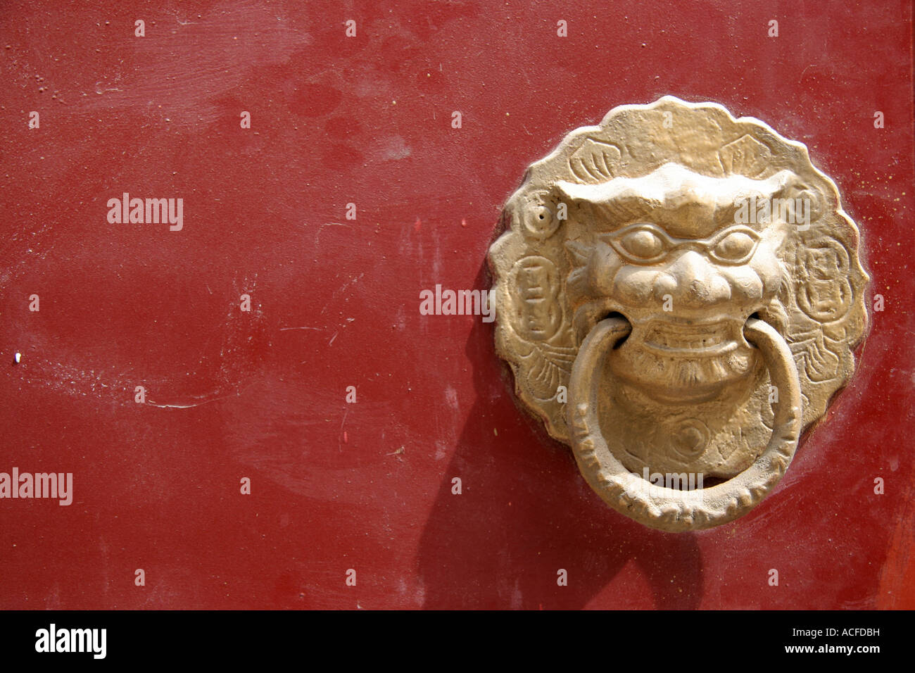 Chinese door and handle detail in Xian Stock Photo - Alamy