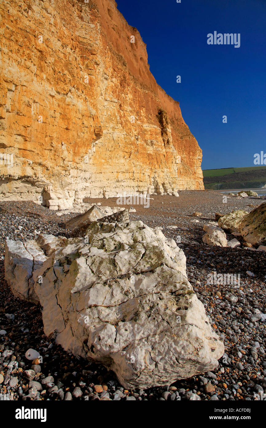 Chalk Rocks on the beach at Seaford Head, South Downs Way, 7 Sisters ...